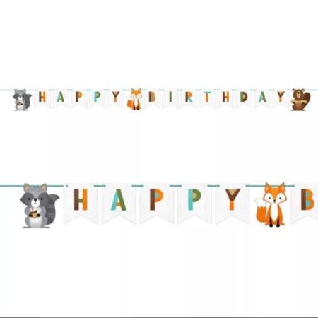 Woodland Animals Happy Birthday Banner I Woodland Animals Party