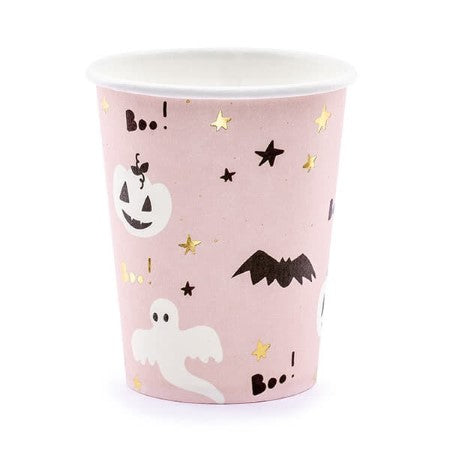Boo Pink and Black Halloween Cups I Modern Halloween Party I UK