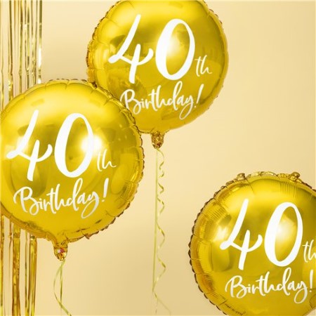 Gold 40th Birthday Balloon I 40th Birthday Decorations UK - My Dream ...