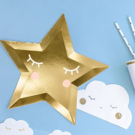 Cute Gold Star Plates I Modern Baby Shower Tableware I UK - My Dream ...