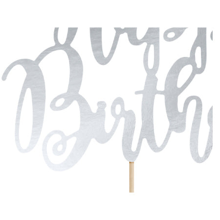 Silver Happy Birthday Cake Topper I Cake Decorations UK - My Dream ...