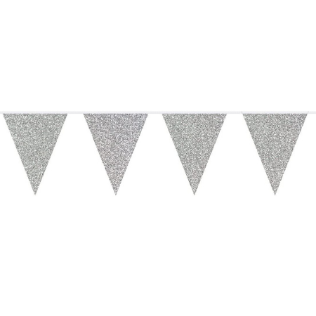 Large Silver Glitter Bunting I Silver Party Decorations UK - My Dream ...