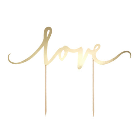 Gold Love Cake Topper I Wedding Cake Decorations I UK - My Dream Party Shop