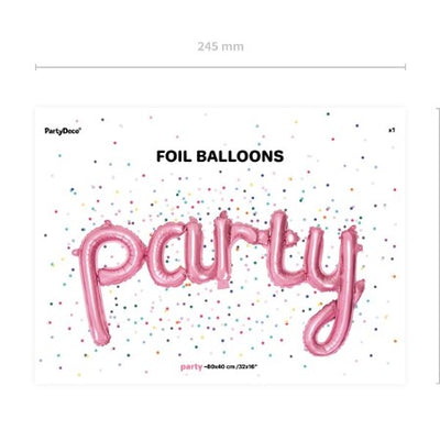 Pink Party Word Balloon I Word and Phrase Balloons UK
