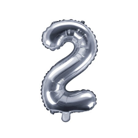 Small Silver Foil Number Balloons 0 9 14 Inches