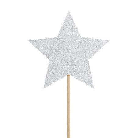 Silver Star Cake Toppers I Pretty Silver Tableware I UK - My Dream ...