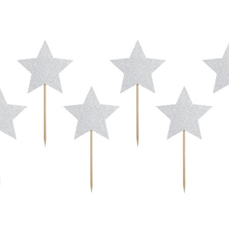 Silver Star Cake Toppers I Pretty Silver Tableware I UK - My Dream ...