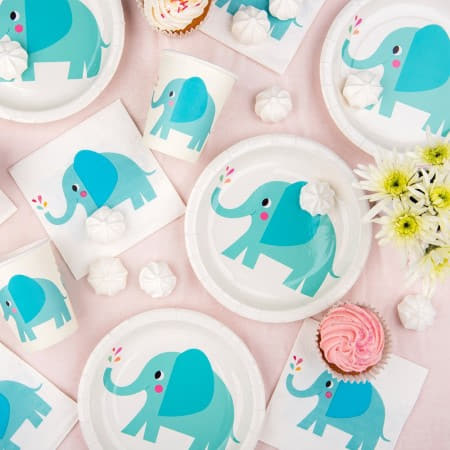 Elvis the Elephant Plates I Modern First Birthday Tableware I UK - My ...
