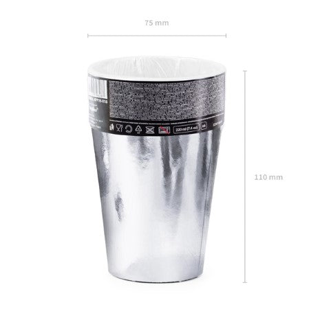 Silver Large Foil Cups I Pretty Silver Tableware & Decorations I UK ...